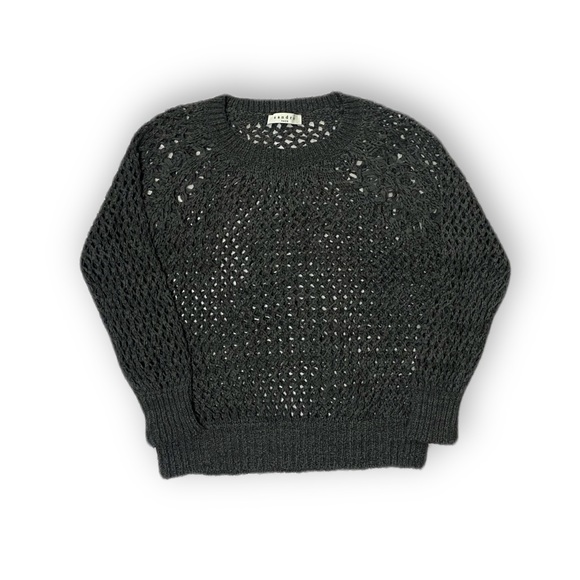 Sandro | Sweaters | Sandro Gray Fishnet Crochet Sweater | Poshmark